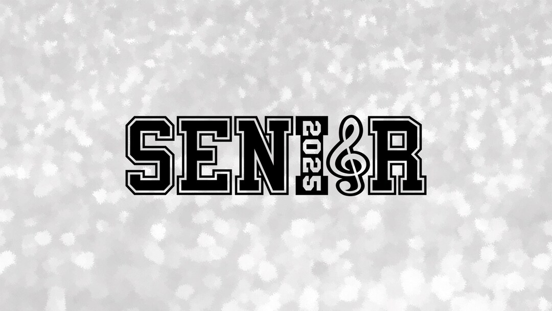 Entertainment Clipart: Black Word senior in College Style With Year ...