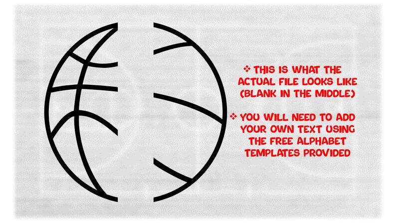 Sports Clipart: Black Basketball Outline Split Name Frame to ...
