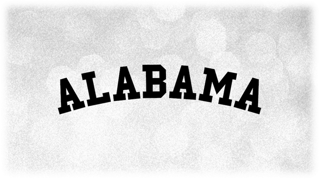 Geography Clipart: Black Arched USA State Name "alabama" in Bold Black ...
