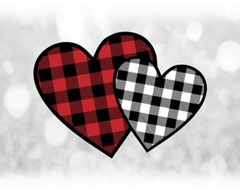 Double Hearts Buffalo Print Svg - Etsy