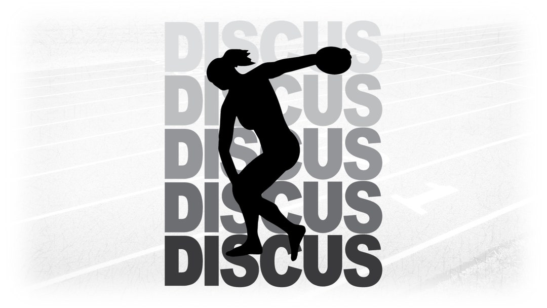 Sports Clipart: Track & Field Gray Shaded Words discus With Black ...