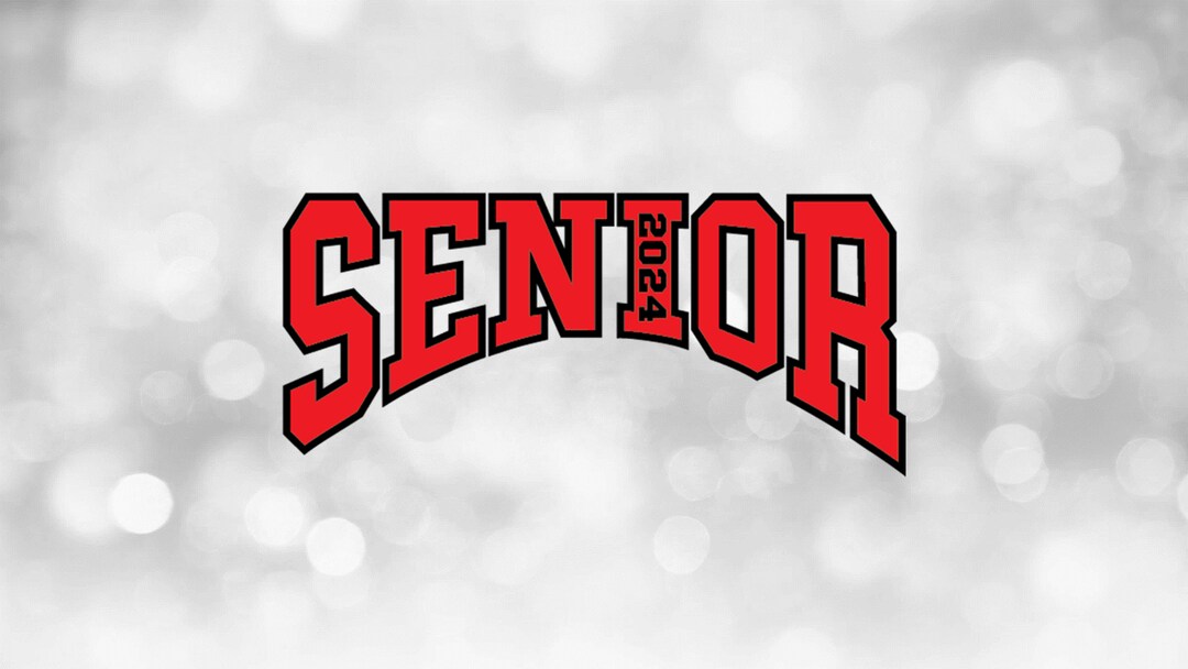 Sports Clipart: Red Arched Word senior With - Etsy