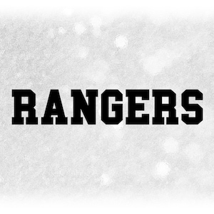 Sports Clipart: Black Bold "rangers" Team Mascot Name in College ...