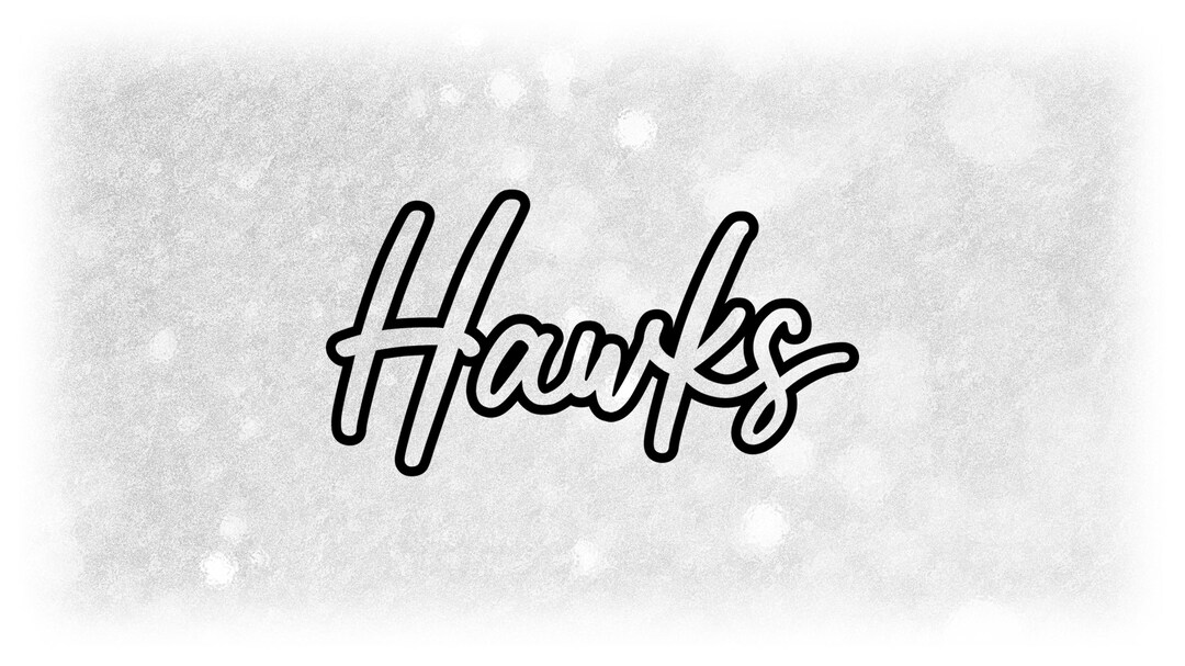 Sports Clipart: Script Cursive Style hawks Team Mascot Name Cutout of ...