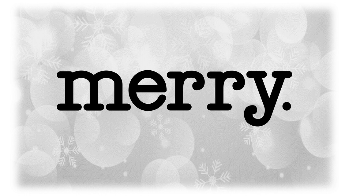 Holiday Clipart: Easy Black Word merry. in Simple - Etsy