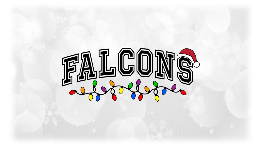 Holiday Clipart: Black Arched Team Mascot Name "falcons" With Santa Hat ...