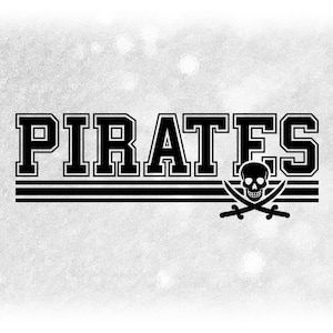 Sports Clipart: Black Bold Varsity "pirates" Team Name Above Stripes ...