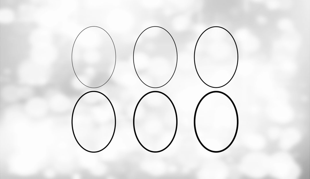 Shape Clipart: Six (6) Black Basic Oval Shape Frames / Borders ...