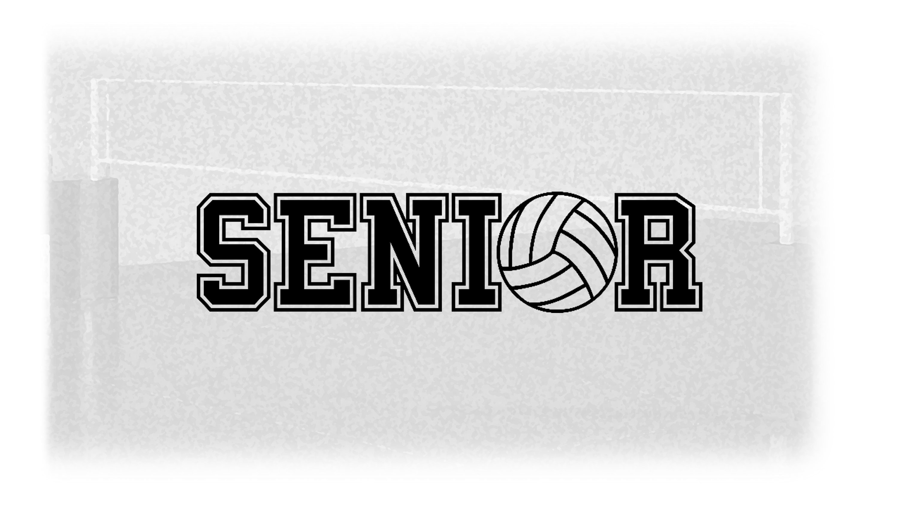 Sports Clipart: Black Word "senior" in Collegiate Style With Volleyball ...