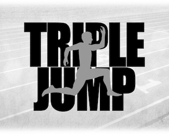 Triple Jump Silhouette Sports Clipart: Black Track & Field Triple Jump