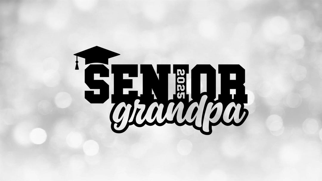 Education Clipart: Black Word "senior" With Vertical Graduation Year ...