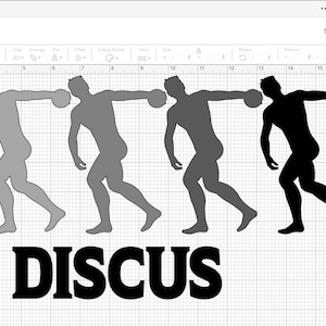 Sports Clipart: Word Discus With Silhouette of Male Thrower in Black ...