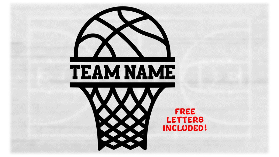 Sports Clipart: Name Frame of Simple Easy Black Basketball Hoop and Net ...
