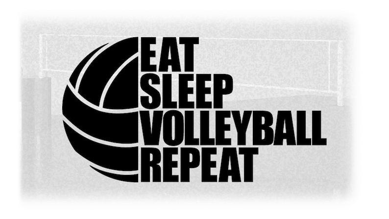 Sports Clipart: Half Volleyball With Bold Black Words "eat Sleep ...