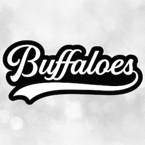 Sports Clipart: White "buffaloes" Team Name in Fancy Baseball Style ...