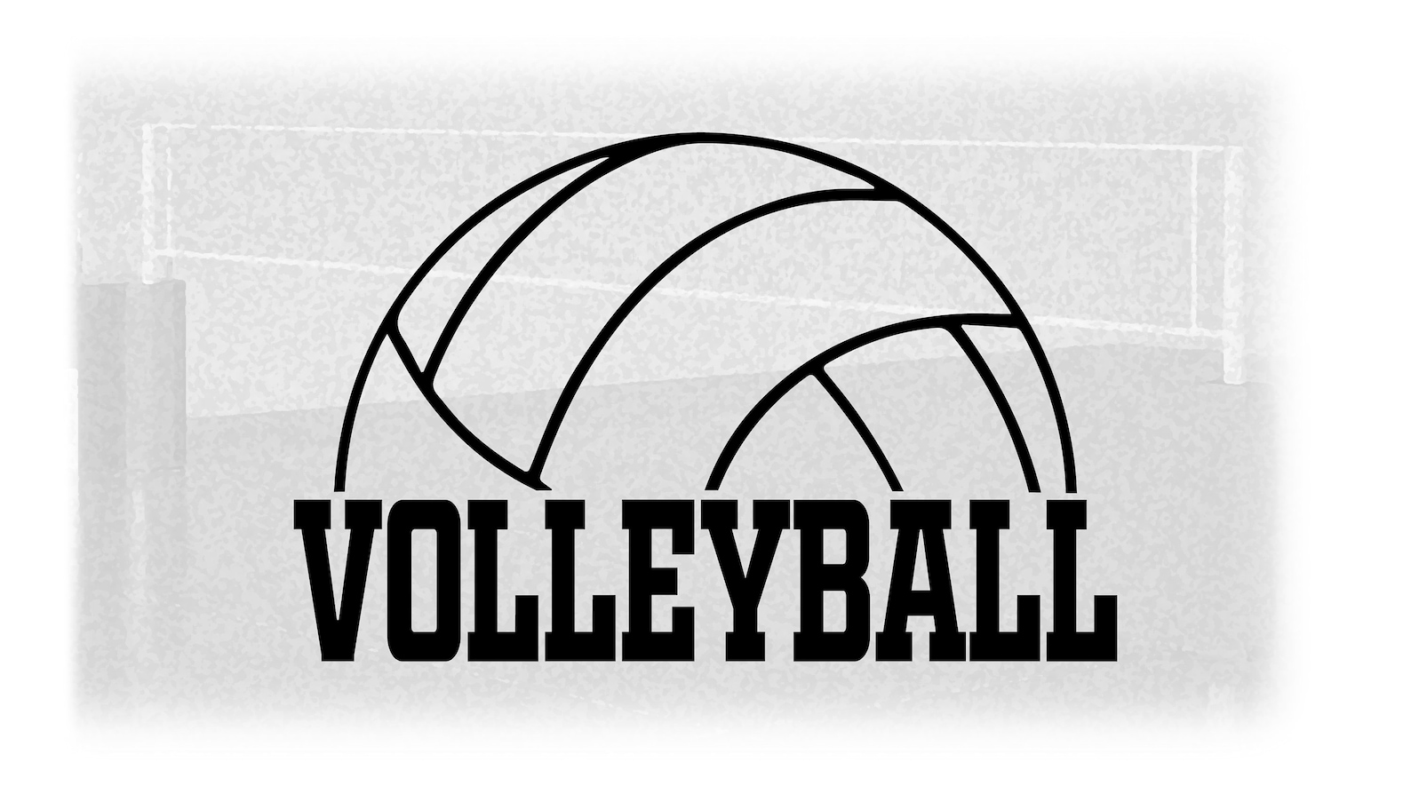 Sports Clipart: Black Bold Half Volleyball Silhouette Outline - Etsy