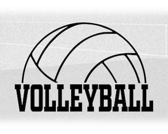 Half Volleyball Outline Svg | Etsy Australia