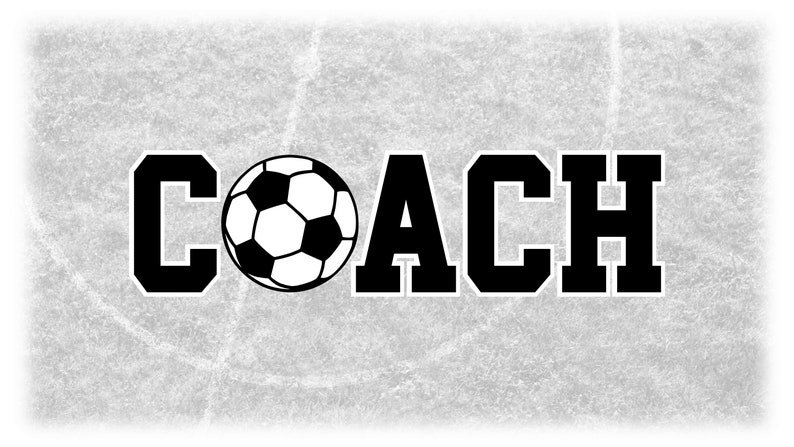 Sports Clipart: Black on White Layered Word coach | Etsy