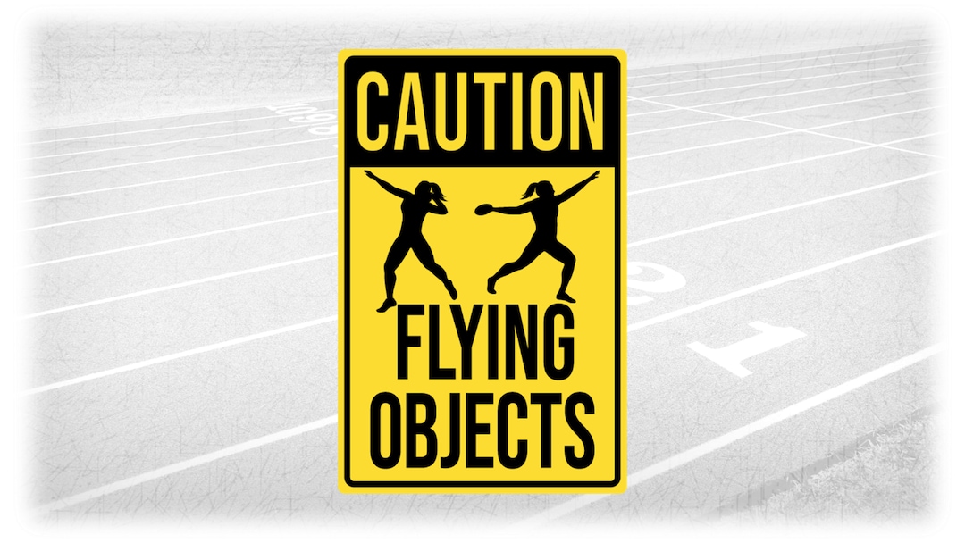 Sports Clipart: Black "caution Flying Objects" and Female Track & Field ...