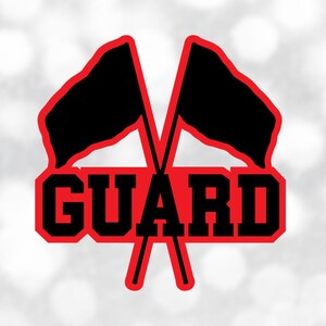 Sports Clipart: Black Crossed Color Guard / Marching Band Flags With ...