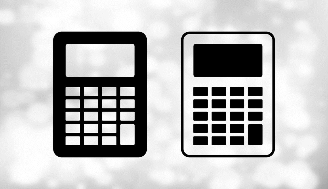 Shape Clipart: Simple Easy Cartoon Calculator With Screen and | Etsy