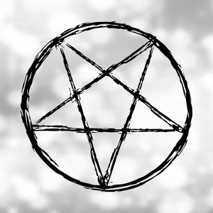 Shape Clipart: Large Distressed Black Symbol Upside-down Pentacle ...