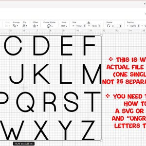 Word Clipart: Black Simple Fine Line Alphabet Letter Templates Grouped ...