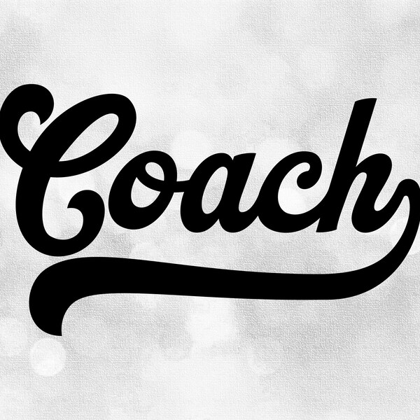 Sports clipart: word "coach" in fancy script with baseball style - Etsy ...