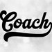 Sports Clipart: Word coach in Fancy Script Type Lettering With Baseball ...