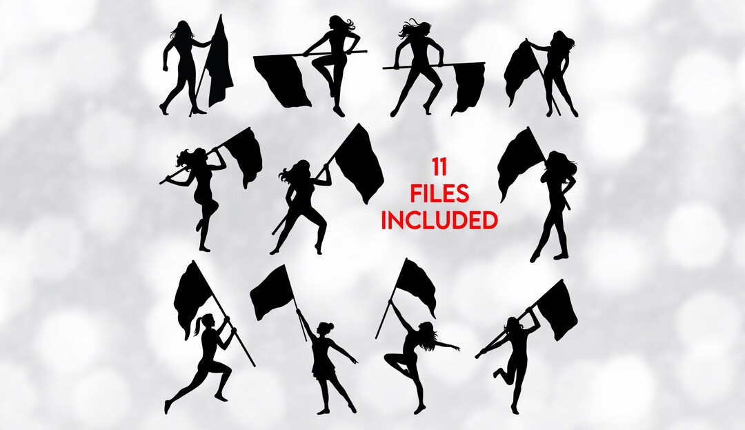 Sports Clipart: Value Pack Bundle of ELEVEN Black Female Color Guard ...