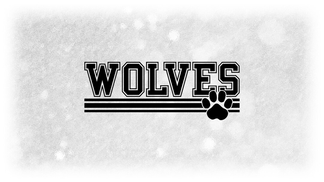 Sports Clipart: Black Bold "wolves" Team Name in Varsity Style Above ...