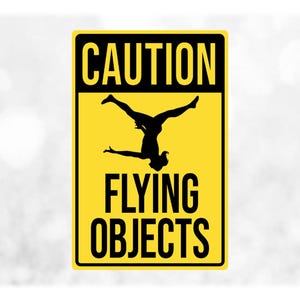 Sports Clipart: Sign W/ Female Gymnast in Back Flip Pose and caution ...