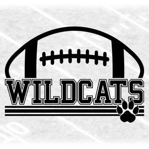 Half Football Half Wildcat Svg - Etsy