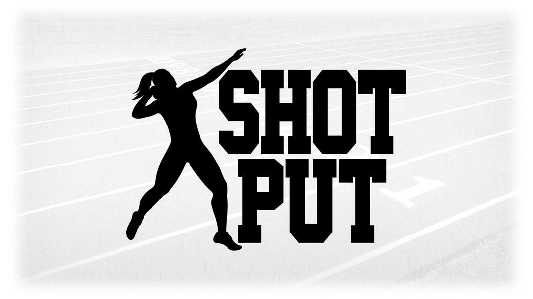 Sports Clipart: Black Track & Field Words "shot Put" With Silhouette of ...