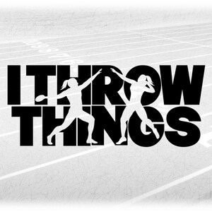 Sports Clipart: Black Words "i Throw Things" With Track & Field Discus ...