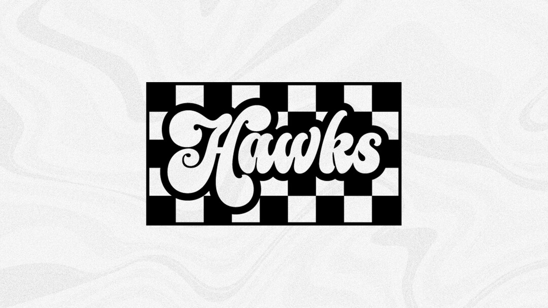 Sports Clipart: Team Mascot Name "hawks" in Groovy Retro Style Cutout ...