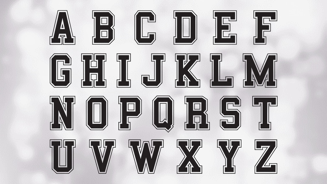 Sports Clipart: Alphabet Letter Templates Grouped on Single - Etsy