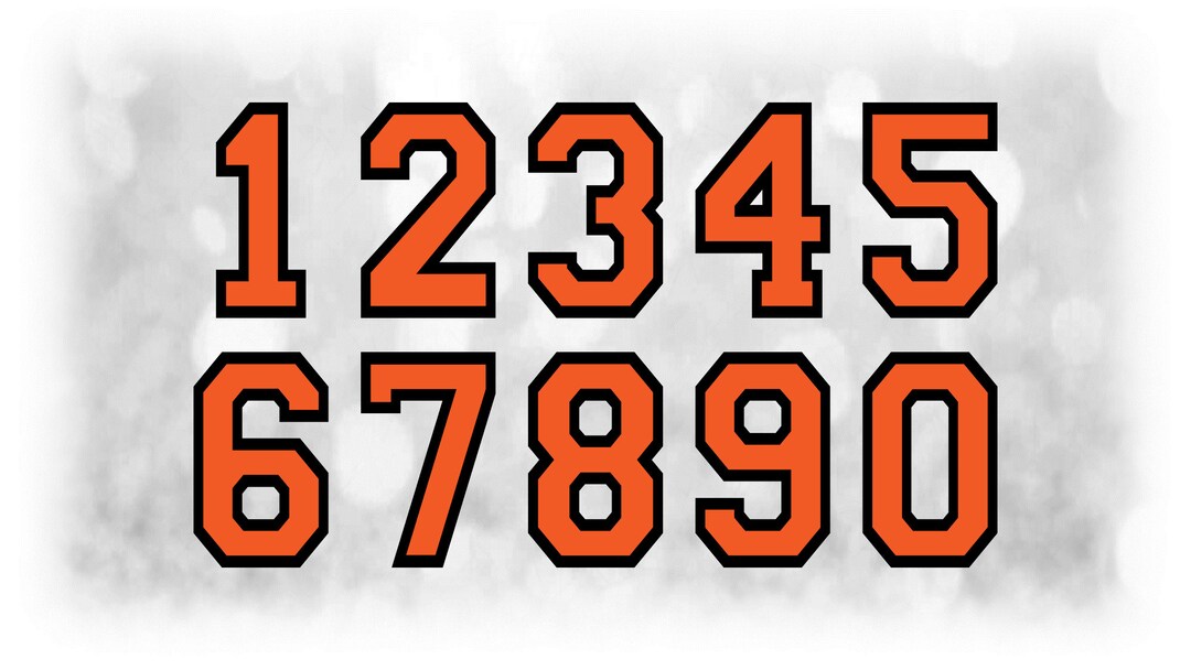 Sports Clipart: Jersey Number Templates Grouped on ONE Single Sheet ...