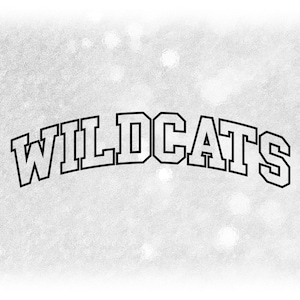 Sports Clipart: Black Arched "wildcats" Team Name in Bold Collegiate ...