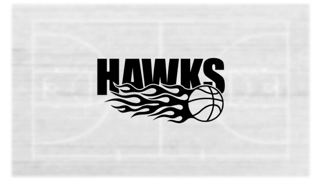 Sports Clipart: Black Bold Team Mascot Name "hawks" Basketball With ...