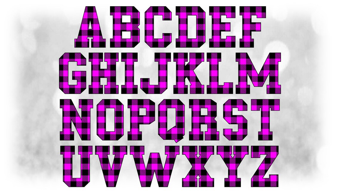 Word Clipart: Alphabet Letters Grouped on ONE Single Sheet, Black/pink ...
