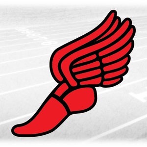 Sports Clipart: Black on Red Wing Running Shoe Outline From Mercury ...