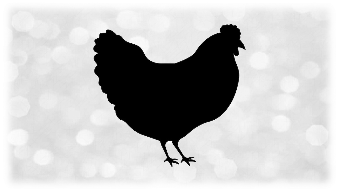 Animal Clipart: Simple Black Chicken Hen Silhouette for Farm or Country ...