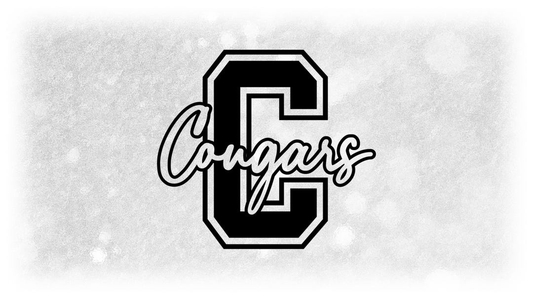 Sports Clipart: Black Script "cougars" Team Name Cutout of Large ...