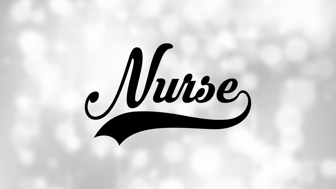 Sports Clipart: Word "nurse" in Fancy Script Lettering With Baseball ...