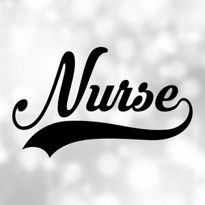 Sports Clipart: Word "nurse" in Fancy Script Lettering With Baseball ...