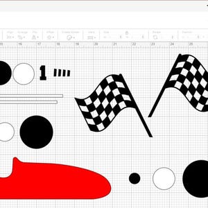 Car/automotive Clipart: Red White Black Old Fashioned Retro Formula One ...