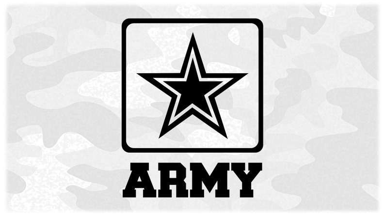 Armed Forces Clipart: Simple Easy Bold Black "army" Word and Star ...