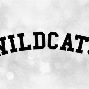 Sports Clipart: Black Arched "wildcats" Team Name in Bold Collegiate ...