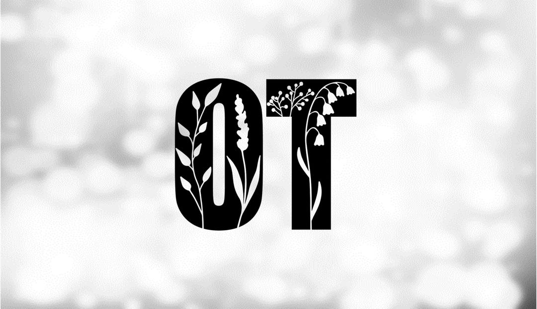 Medical Clipart: Black Bold Letters "ot" With Wildflowers Cutout for ...